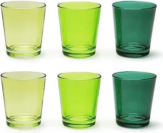 Excelsa Portofino Set 6 Verres, &Eacute;chelle de Vert, 30 Cl., Verre Souffl&eacute;