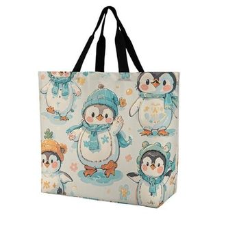 Generic Dessin De Nombreux B&eacute;b&eacute;s Pingouins Mignons Sac Courses L&eacute;ger Sacs De Courses D&eacute;contract&eacute; Sac Fourre-Tout Pour Shopping Universit&eacute; Voyage