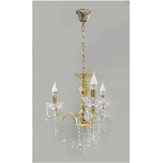 Trade Shop Trade Shop - 3-ARM-DECKENLEUCHTER mit kettenpendel tropfen lampe A26 - Gold