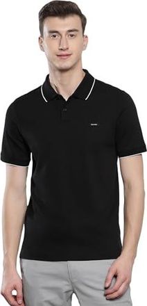 Calvin Klein Polo Noir Homme Jeans Stretch Pique Noir S