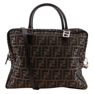 Fendi Pre-owned Zucca Nylon Canvas 2way Business Bag - Femme - Pre-owned - Brun - Taille: ONE Size