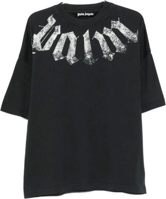 Palm Angels Homme, Tops, Noir, Taille: S T-shirt &agrave; grand col