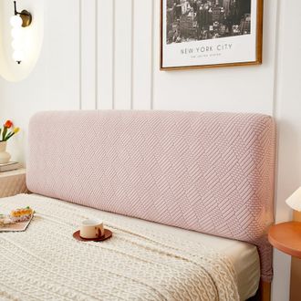 Generic Dehnbarer Kopfteilbezug Doppelbett Queen Bett California King Bett Staubdichter Schutz f&uuml;r Schlafzimmerdekoration Rosa 170-190cm/67-74.8in