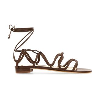Manolo Blahnik Fawda Flat Sandalen - - Shoes - Damen - Braun - 39 EU