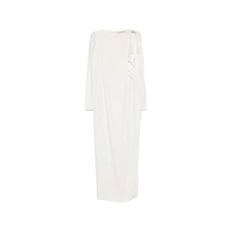 Alessandra Rich Femme, Robes, Blanc, Taille: 36 FR Abito midi volant decorato