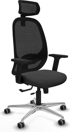 Piqueras y Crespo Gepolsterter Stuhl mit 2D-Armlehnen, h&ouml;henverstellbarer Lendenwirbelst&uuml;tze und h&ouml;henverstellbarem Kopfteil, h&ouml;henverstellbar und neigbar. Ausgestattet