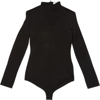 Jil Sander Body mit hohem Kragen und langen &Auml;rmeln - - Tops - Damen - Schwarzk - XS