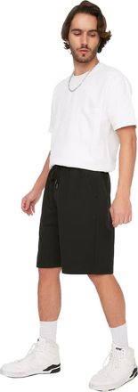 Trendyol Herren M&auml;nnliche &Uuml;bergro&szlig;e Passform Basic Bermuda Casual Shorts, Schwarz, XXL