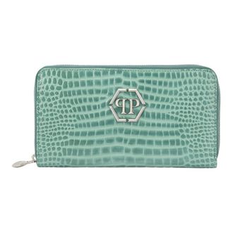 Philipp Plein Femme, Accessoires, Vert, Taille: ONE Size Rounded Zip Wallet Cocco