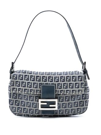 Fendi sac port&eacute; &eacute;paule Baguette en toile &agrave; motif Zucchino (2000-2010) - Gris