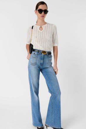 Gerard Darel Pull en crochet &agrave; manches courtes - LAZARE - Ecru