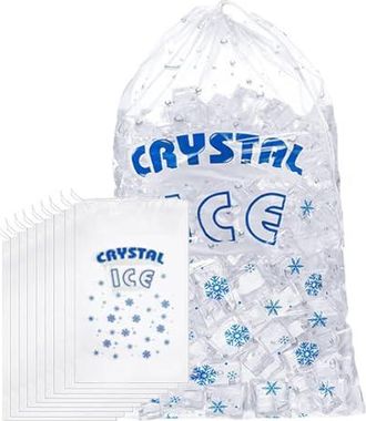 Generic Demsyeq Sacs &agrave; glace robustes pour machine &agrave; gla&ccedil;ons - Rangement portable avec cordon de serrage pour le camping, les exp&eacute;ditions, les voyages, la liv