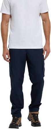 Mountain Warehouse Pantalon Hommes Trek II - Long - Poids l&eacute;ger, Toutes Saisons, Facile &agrave; empaqueter, s&eacute;chage Rapide, Extensible - pour Marcher et Camper Bleu Fonc&eacute; 52W