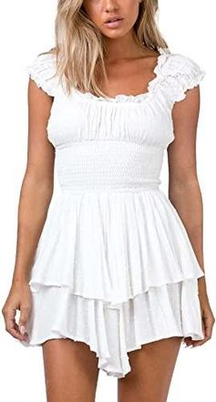 Generic Robe Maloya à la Mode pour Femmes, Couleur Unie, Douce et Confortable Robe Noir avec Sequins (White, S)