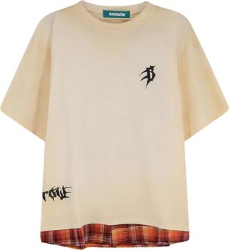 Barrow Barrow, Homme, Tops, Beige, Taille: XL T-shirt &agrave; Manches Courtes et Col Rond