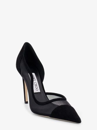 Jimmy Choo London Womens Pumps Brigitte 100 Suede Black High Heel Shoes
