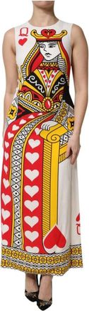 Dolce & Gabbana Femme, Robes, Multicolore, Taille: 34 FR Coeur Reine Robe Maxi
