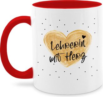 Shirtracer Tasse Tassen 325ml - Lehrerin mit Herz | Lehrerin Geschenke | Abschiedsgeschenke Schule Lehrerin | Weihnachtsgeschenke Lehrerin Weihnachten Geschenk -