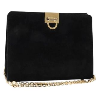 Ferragamo Sac bandouli&egrave;re en daim Pre-owned - Femme - Pre-owned - Noir - Taille: ONE Size