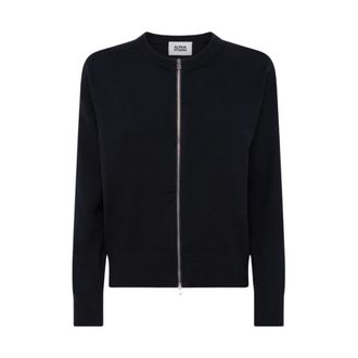 Alpha Studio Rebecca Strickjacke mit Rundhalsausschnitt - - Knitwear - Damen - Blau - M