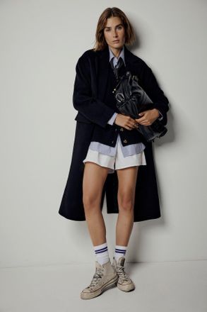 Gerard Darel Manteau droit en laine - MINAELLE - Marine