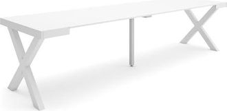 Skraut Home | Ausziehbarertisch | Multifunktionaler ausziehbarer | 300 | Für 14 Gäste | Massivholz Beine | Moderner Stil | Weiß