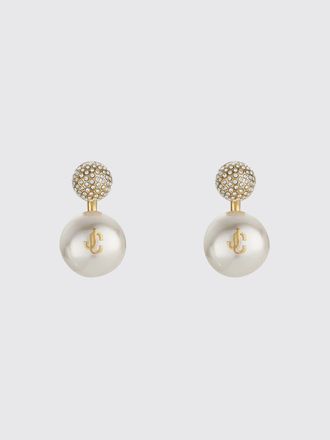 Jimmy Choo London Boucles doreilles pendantes avec monogramme JC, cristaux et perle synth&eacute;tique