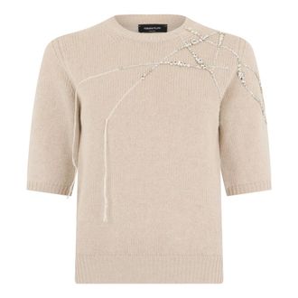 Fabiana Filippi Femme, Pulls, Beige, Taille: 36 FR Chemise &agrave; manches courtes