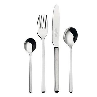 Picard & Wielpütz PORTOFINO Besteckset, rostfrei, Stahlheft Messer Set, 24-teilig Tafelservice, mattierter Griff, modernes Design - edles Besteck, Set für 6 Personen, M