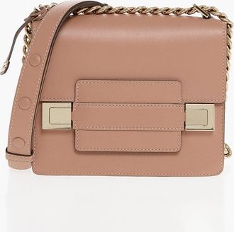 Delvaux Zweifarbige Lederschultertasche mit goldenen Details Delvaux