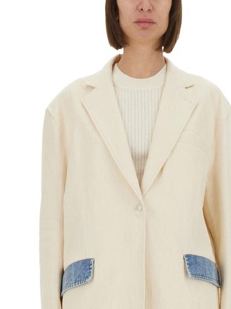 Moschino Cotton-Hemp Blend Jacket - Ivory