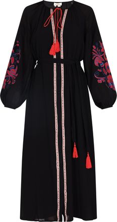 Usha Kleid Damen schwarz/rot