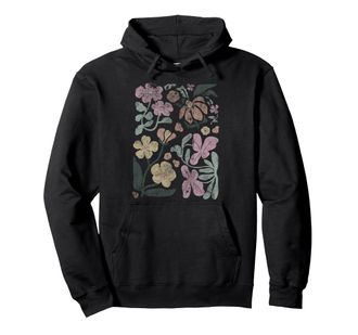 Trendy Apparel Distressed Flower Garden Vintage Floral Pullover Hoodie