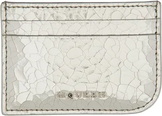 Alexander McQueen Calf Skin Card Case - Silver