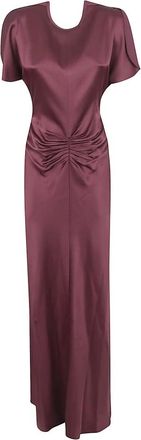 Victoria Beckham Femme, Robes, Brun, Taille: 36 FR Robe Longue &agrave; Taille Fronc&eacute;e