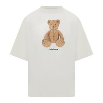 Palm Angels Homme, Tops, Blanc, Taille: XS Bear Over Tee