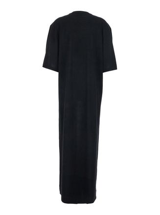 Toteme Womens Long Dress Girocolo Black Wool