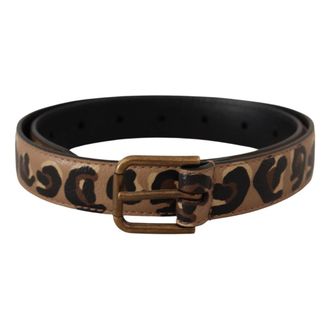 Dolce & Gabbana Eleganter Gravierter Lederg&uuml;rtel - - Accessories - Herren - Braun - ONE SIZE