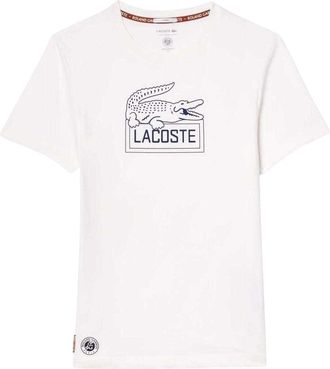 Lacoste Roland Garros Edition T-Shirt f&uuml;r Herren/Damen Unisex, Regul&auml;r (Wei&szlig;)