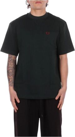 Fred Perry Homme, Tops, Vert, Taille: M T-shirt Logo Avant