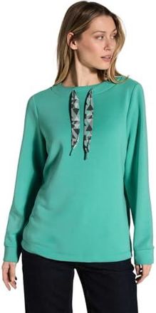 Cecil B303038 TOS Sweat-Shirt Modal avec Strings imprimés, Vert Aventurine, M Femme