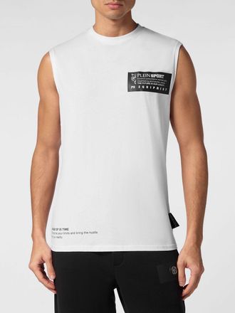 Plein Sport D&eacute;bardeur slim fit en coton avec logo imprim&eacute; contrastant