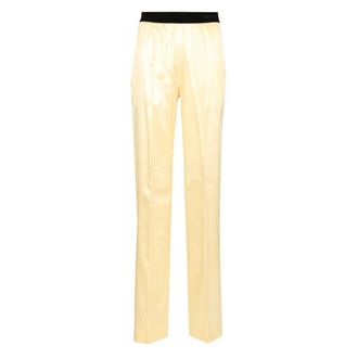 Tom Ford Stretch Seidensatin PJ Hose - - Trousers - Damen - Gelb - M