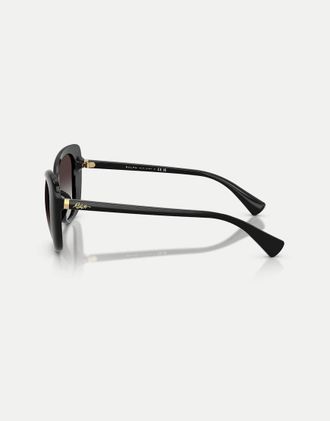 Ralph Lauren lunettes de soleil papillon avec verres gris en noir brillant