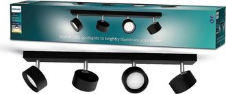Philips Spot Bracia 4x5.5W, blanc chaud 2700K, Noir - Philips