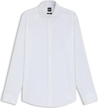 BOSS Hommes H-HANK-spread-DC-214 Chemise Slim en Twill de Coton Stretch