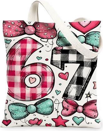 Generic Sacs fourre-tout en toile &agrave; motif noeud mignon, &eacute;l&eacute;gants et amusants, r&eacute;utilisables, l&eacute;gers et lavables avec bandouli&egrave;re pour Shoppi, p&ecirc;che, 13x15 Inc