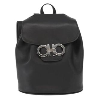 Ferragamo Pre-owned Lederrucksack - - Pre-owned - Damen - Schwarzk - ONE SIZE