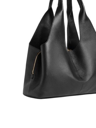 Coccinelle Pebbled Leather Shoulder Bag - Black