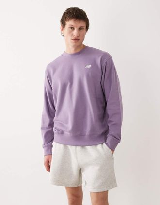 New Balance Sport Essentials - Sweat ras de cou en tissu &eacute;ponge - Violet